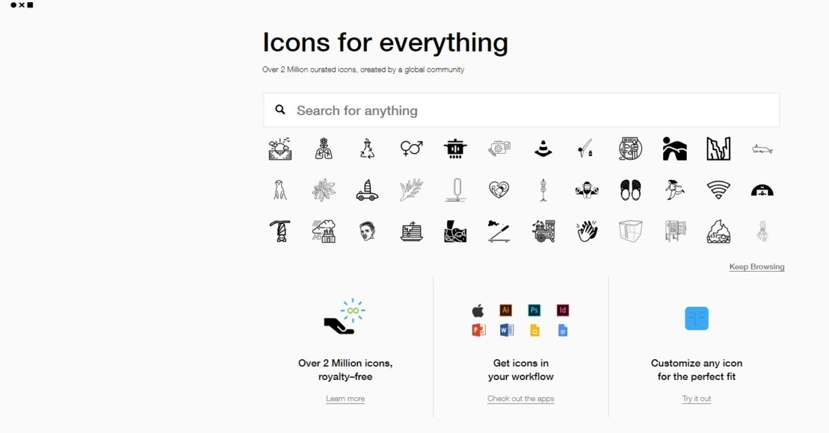 Noun Project : une bibliothèque qui référence plus de 2 millions d’icônes