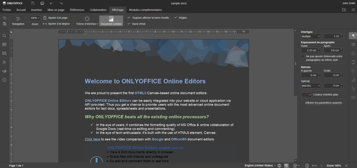 ONLYOFFICE Docs : une suite bureautique en ligne collaborative et sécurisée