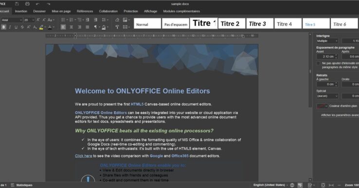 ONLYOFFICE Docs : une suite bureautique en ligne collaborative et sécurisée