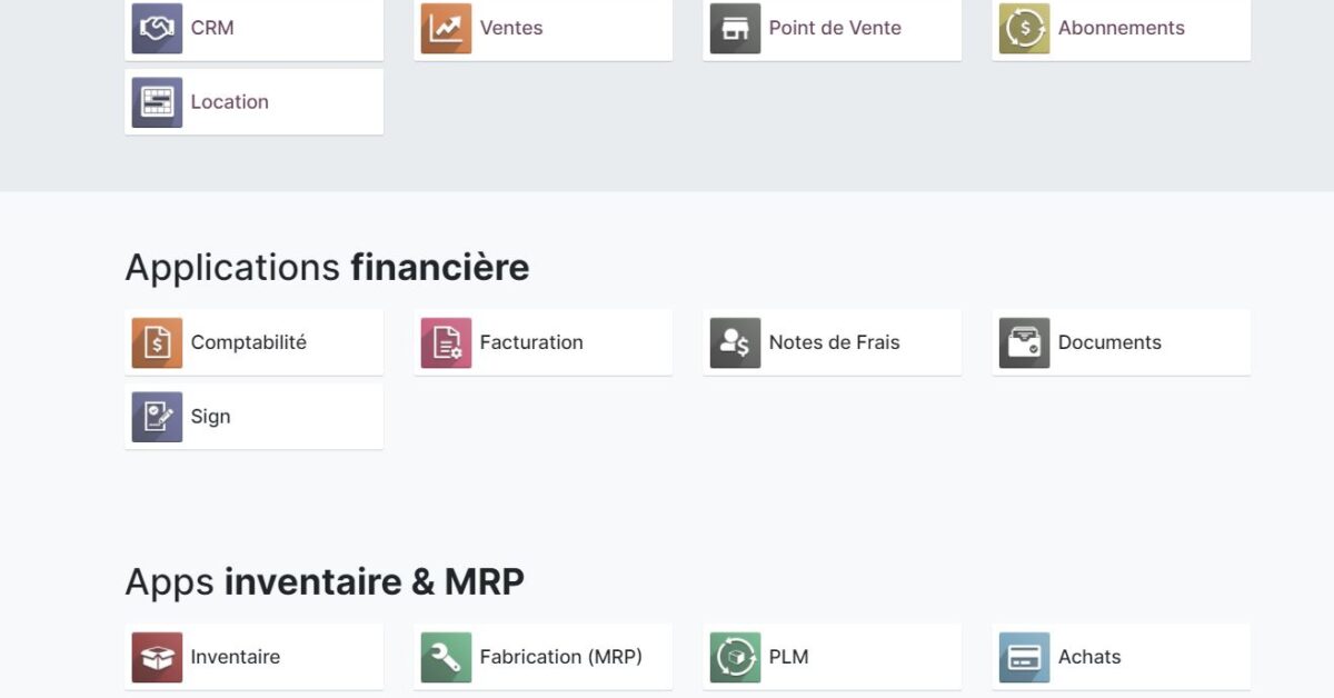 Odoo : une suite d'applications ERP et CRM open source