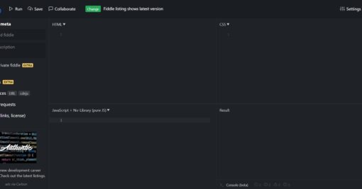 JSFiddle : un service IDE qui permet de rédiger et partager du code en ligne