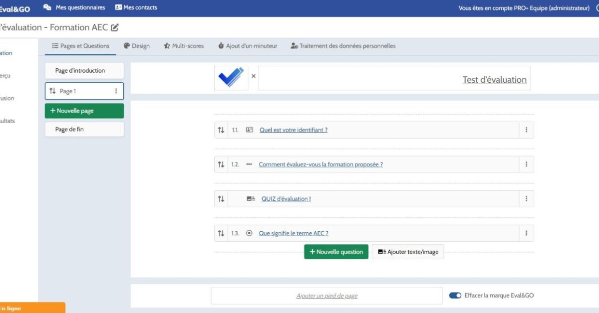 Eval&GO : une solution française complète pour créer des questionnaires ...