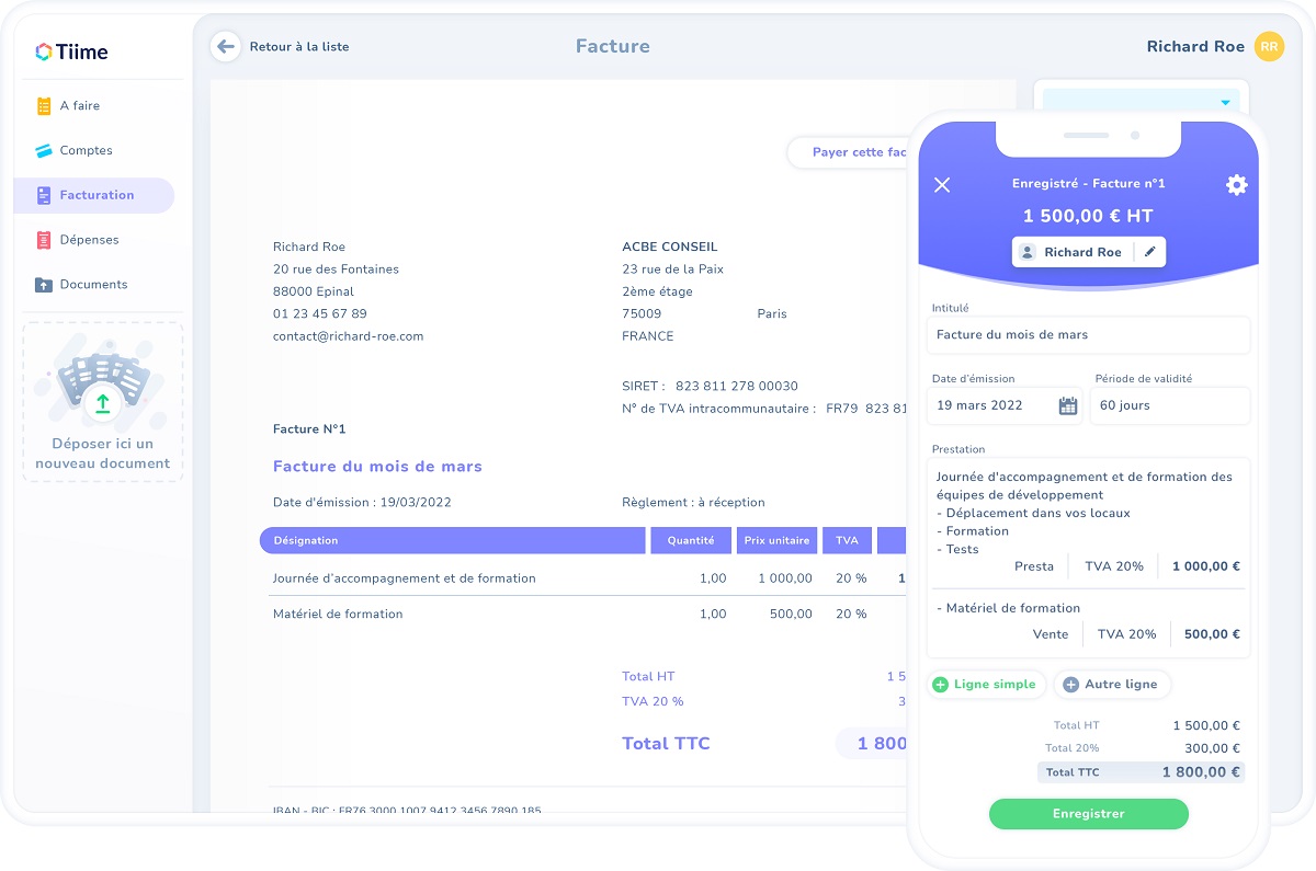 Tiime : une solution de facturation pour les entrepreneurs
