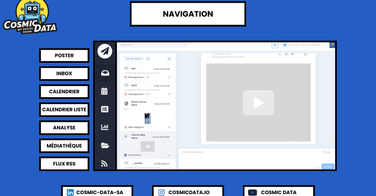 Cosmic Data : gérez facilement les réseaux sociaux de vos établissements