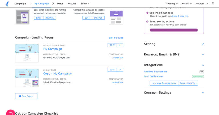 KickoffLabs : un outil pour générer des landing pages facilement