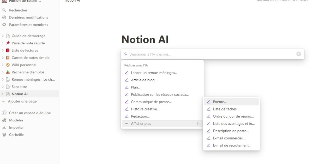 Notion AI : l'assistant IA de Notion qui vous aide à rédiger et à trouver des idées