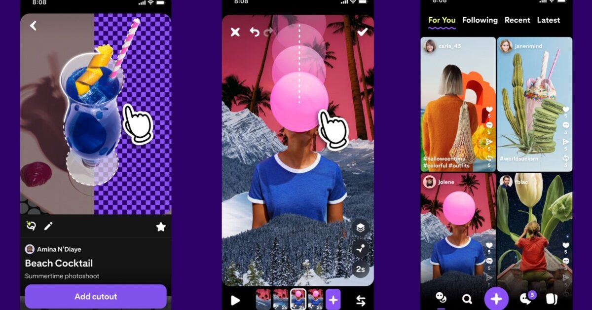 Shuffles : l'application de collage photo de Pinterest