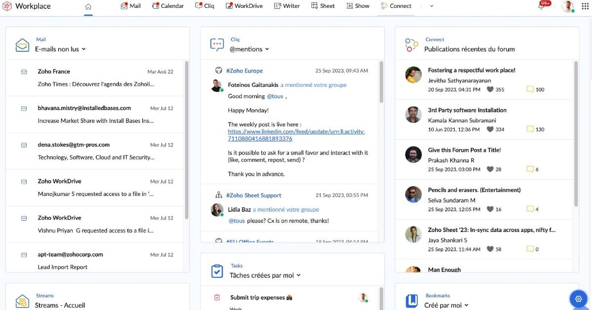 Zoho Workplace : la suite bureautique dans le cloud de Zoho