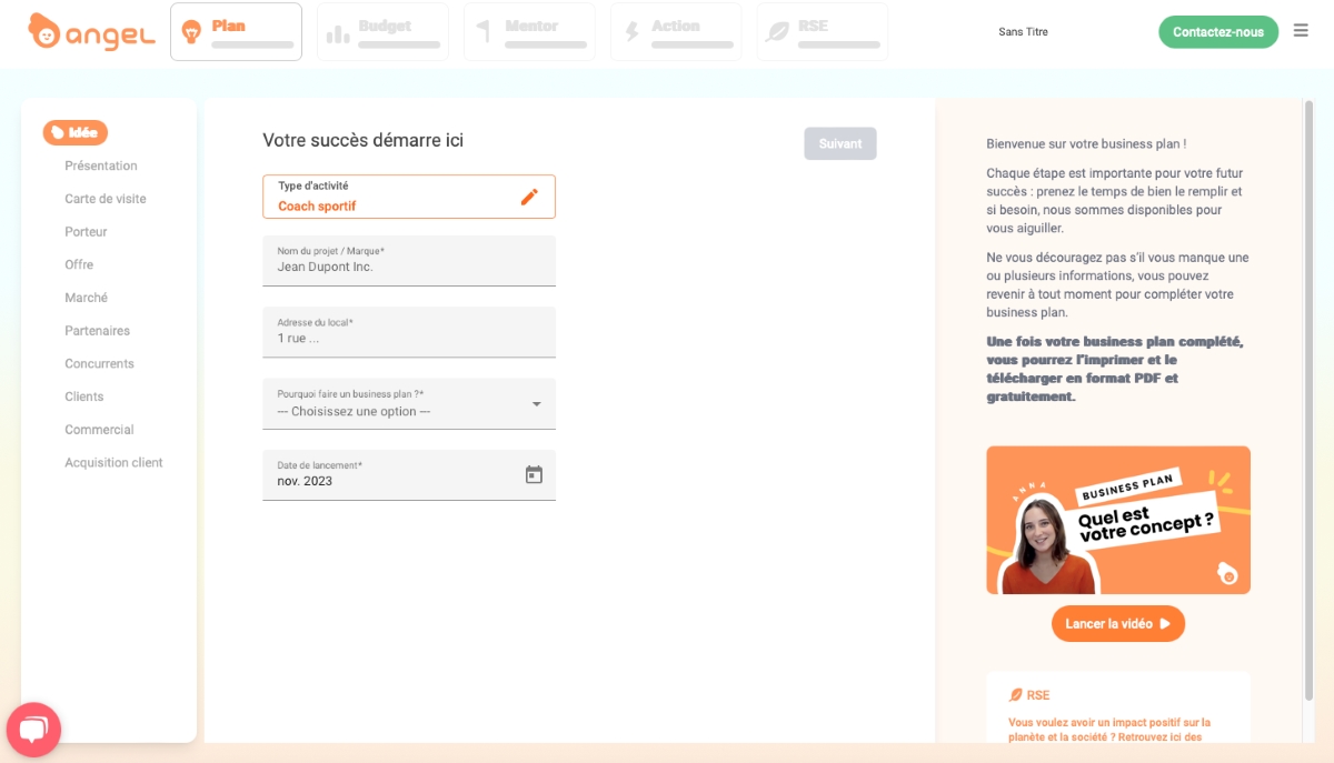 Angel : une plateforme pour créer votre business plan simplement