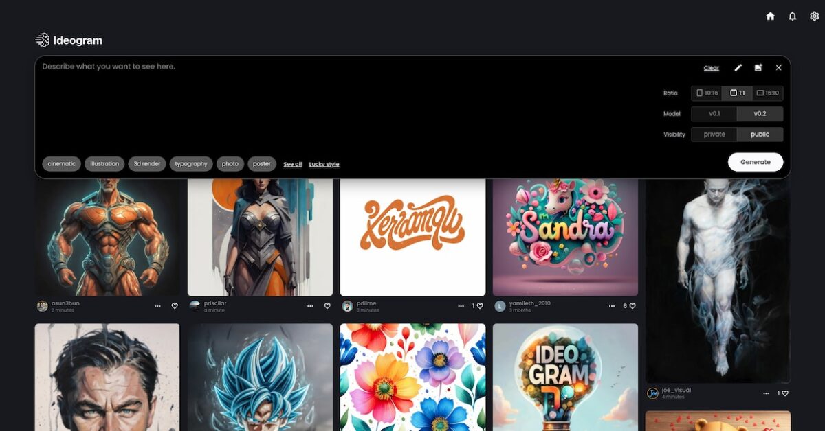 Ideogram : un générateur d'images par IA sur interface web