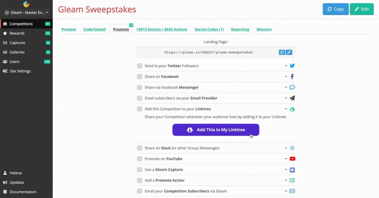 Gleam : un outil pour organiser des jeux concours et collecter des datas