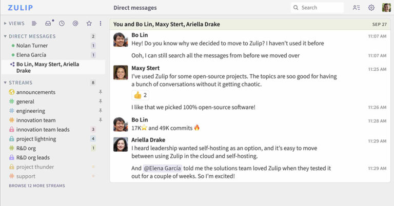 Zulip : une messagerie instantanée pour les équipes
