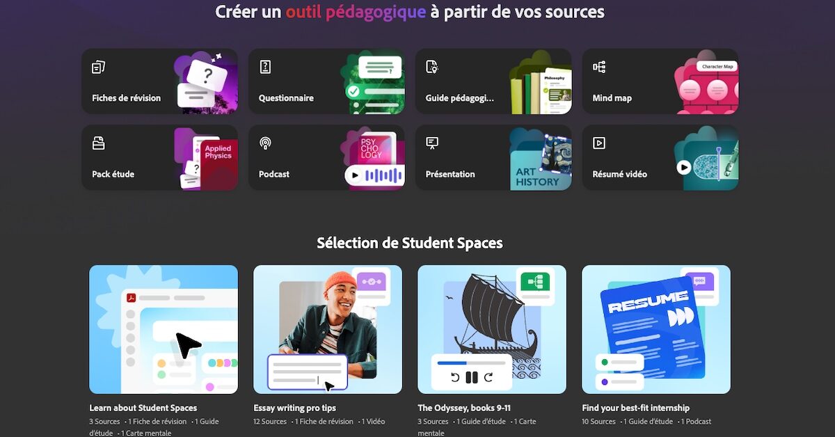 Acrobat Student Spaces : une plateforme de révision par IA intégrée à ...