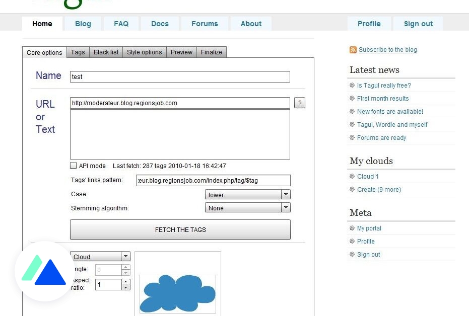 Créer un nuage de tags pour son blog : Tagul