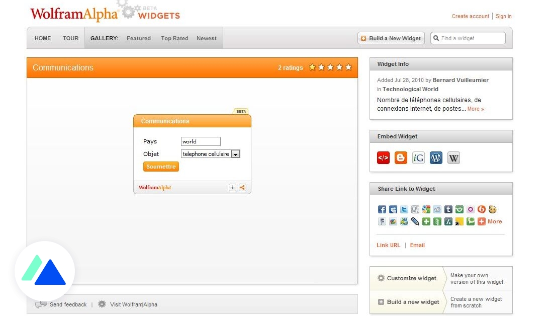 Des widgets pour votre blog avec Wolfram Alpha