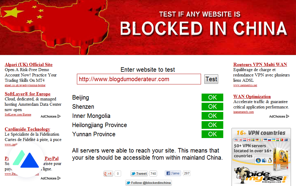 Votre site est-il bloqué en Chine