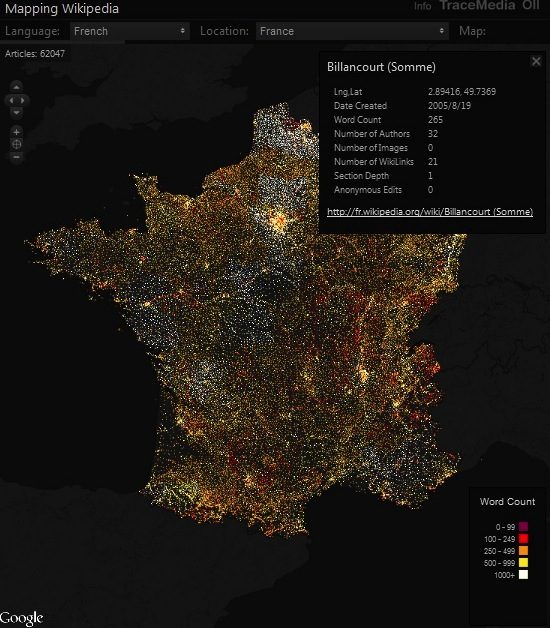 Data visualization : une cartographie des données Wikipedia