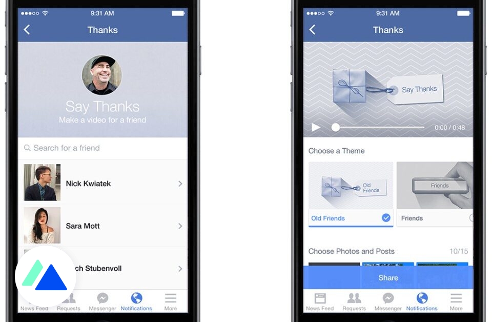 Say Thanks : Facebook vous propose de remercier vos amis