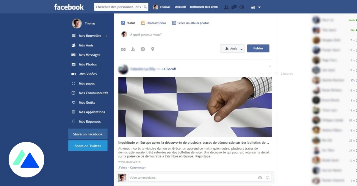 Modifier le design de Facebook avec Facebook Flat