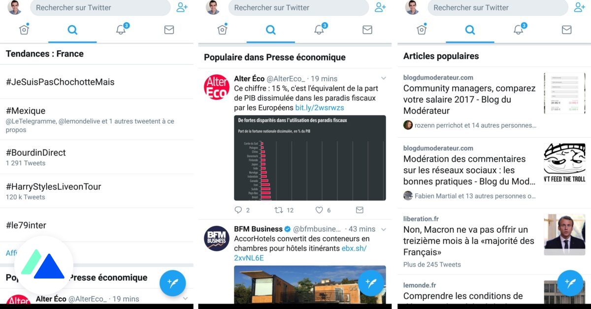 Twitter : accédez aux articles populaires depuis la recherche