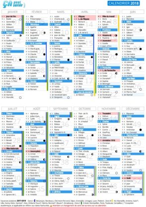 Calendrier 2018 à imprimer : jours fériés, vacances, numéros de semaine…