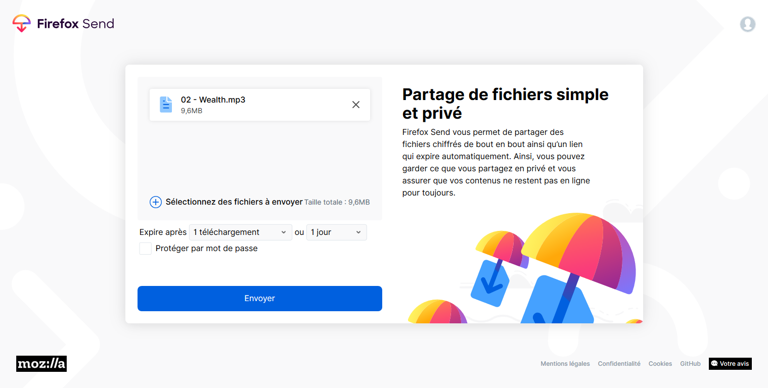 Firefox Send : un service gratuit d’envoi de fichiers sécurisés jusqu’à ...