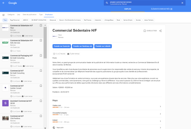 Google For Jobs sort aujourd’hui : coût, fonctionnement, avantages…