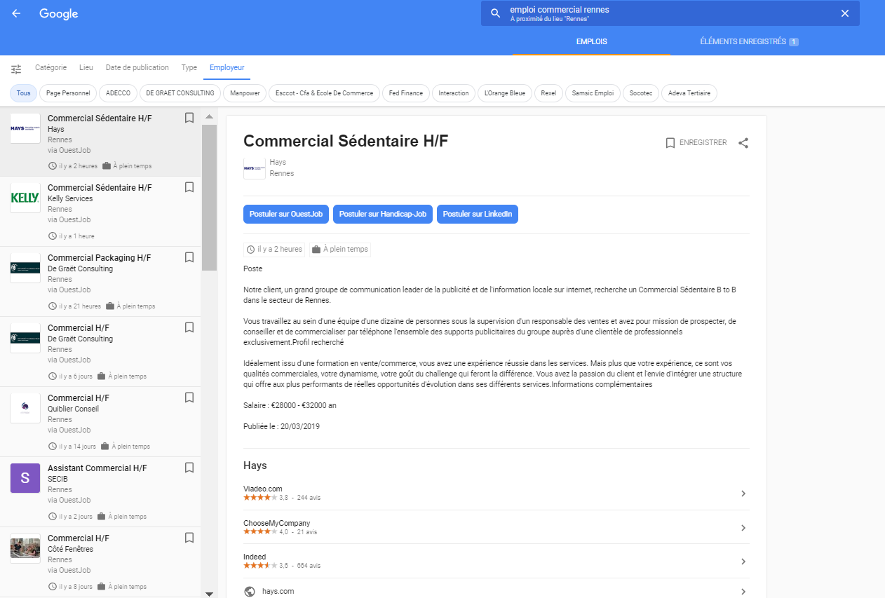 Google For Jobs sort aujourd’hui : coût, fonctionnement, avantages…