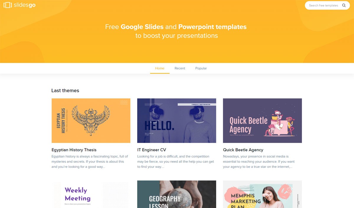 Slidesgo Une Banque De Templates Gratuits Et Personnalisables Pour 