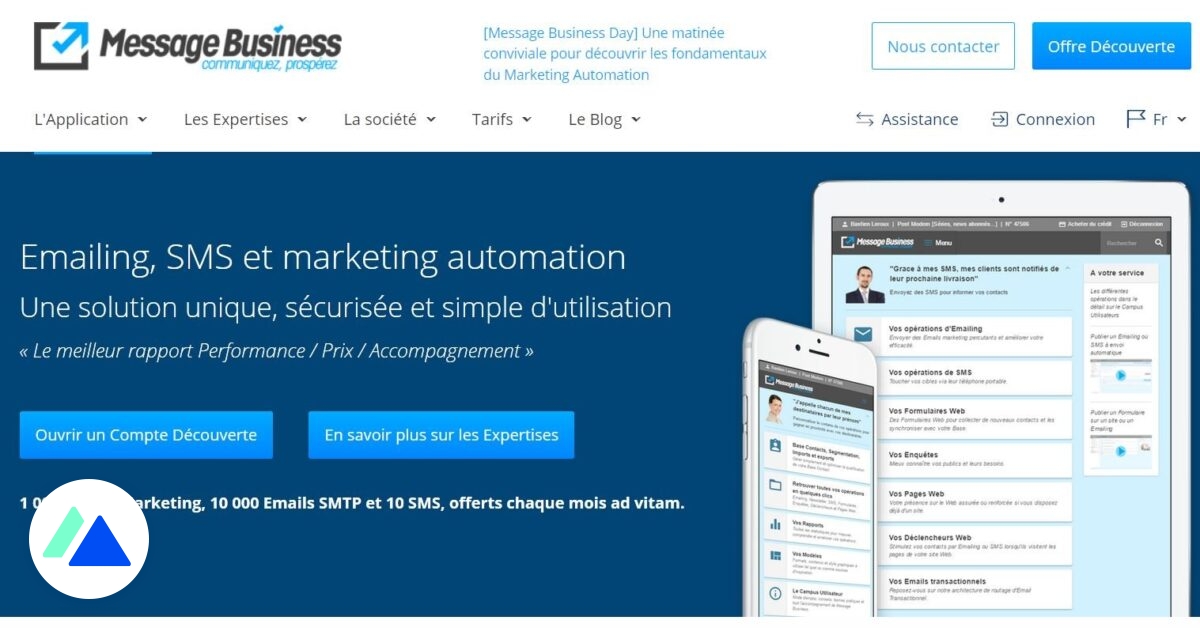 Message Business, une solution complète pour gérer SMS, mailing, data ...