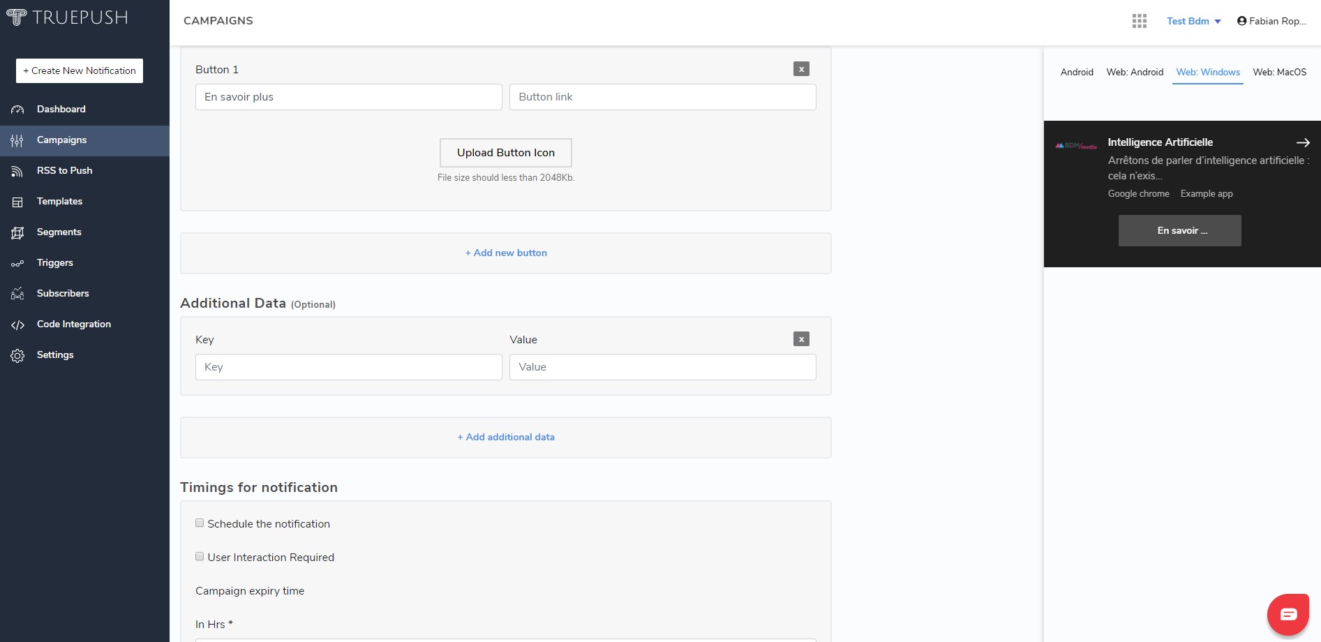 Truepush : un outil gratuit pour envoyer des notifications push sur desktop et mobile