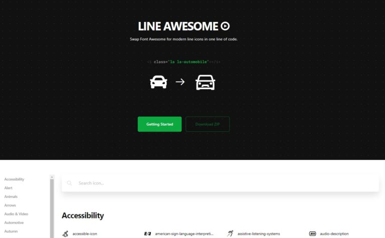 Line Awesome : 1 400 icônes modernes, gratuites et open source
