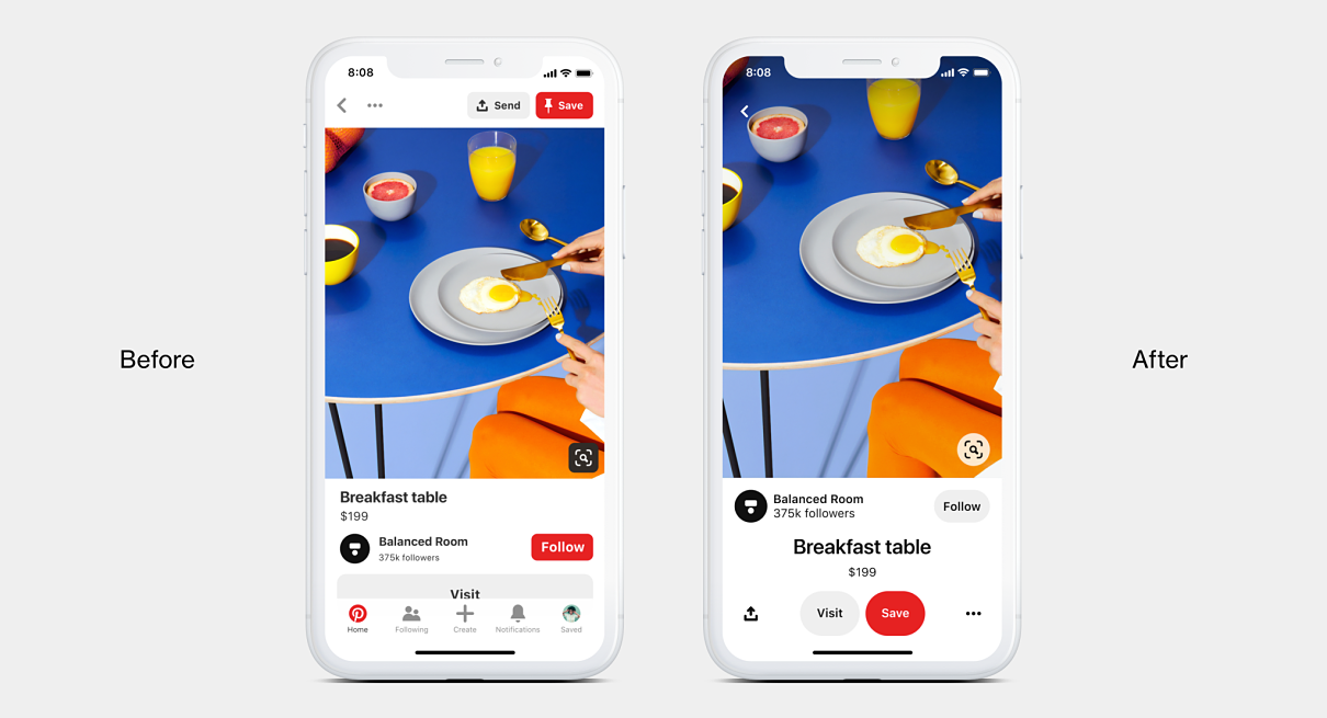 Pinterest lance une nouvelle version de son application sur iOS et Android
