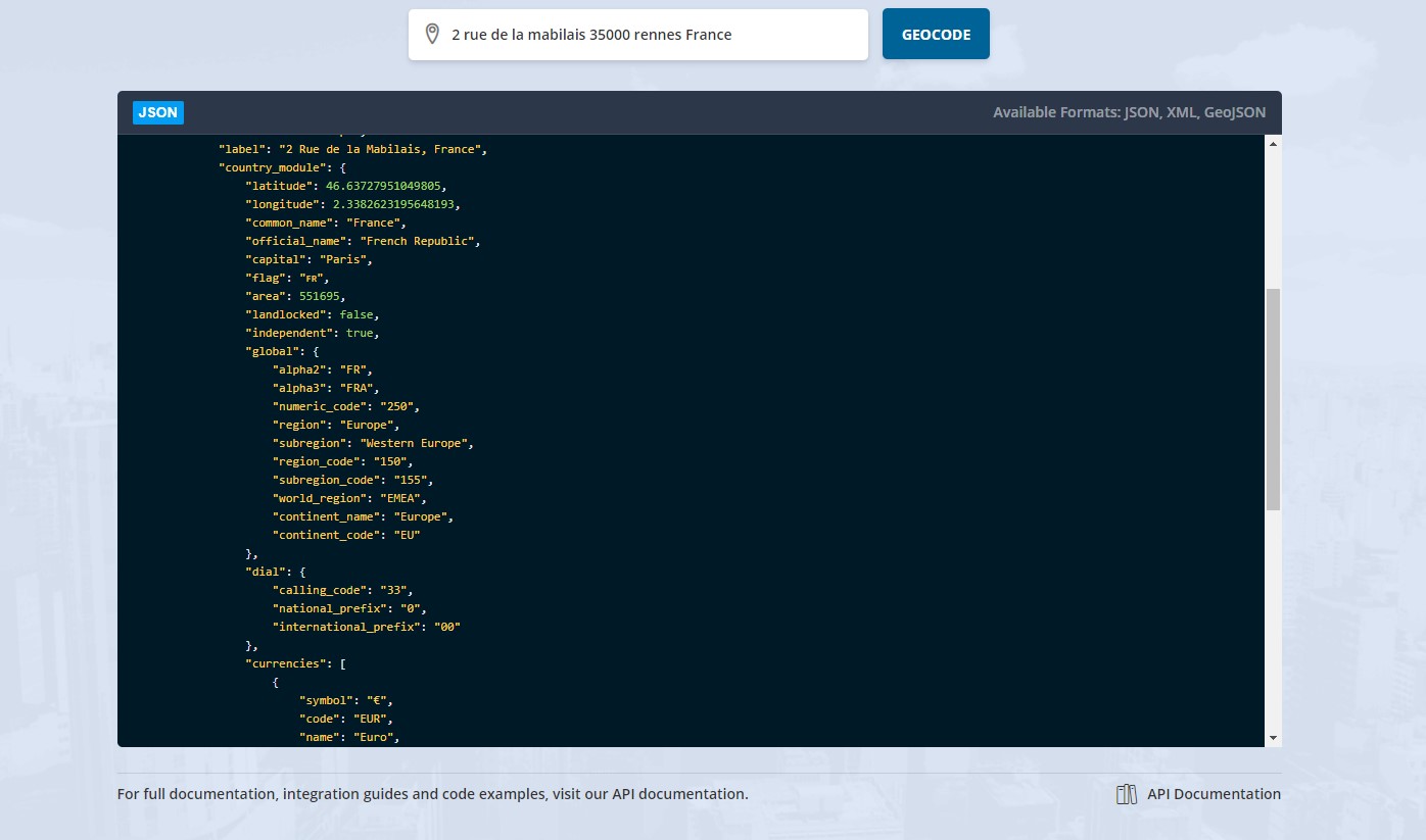 Positionstack : une API gratuite de geocoding en temps réel