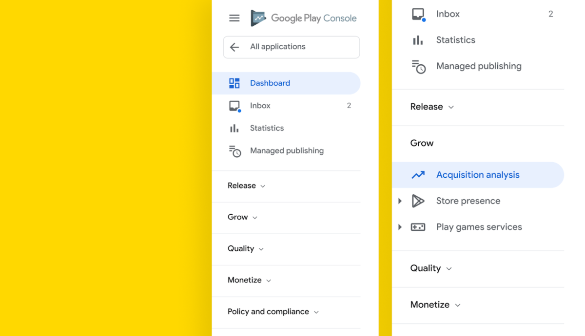 Google Play Console : la nouvelle version est disponible en bêta