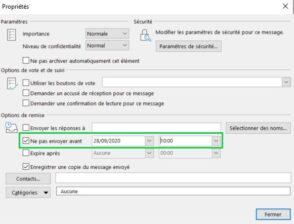 Comment planifier l’envoi d’un email sur Outlook