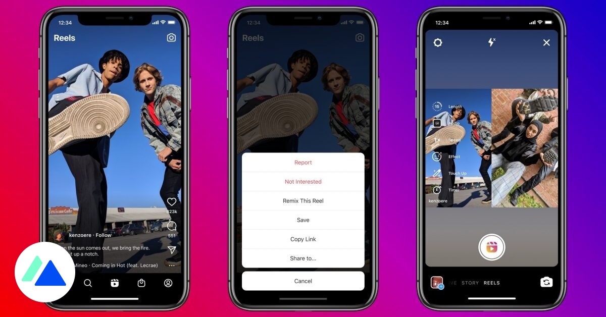 Instagram lance Remix pour créer des Reels en duo, comme sur TikTok