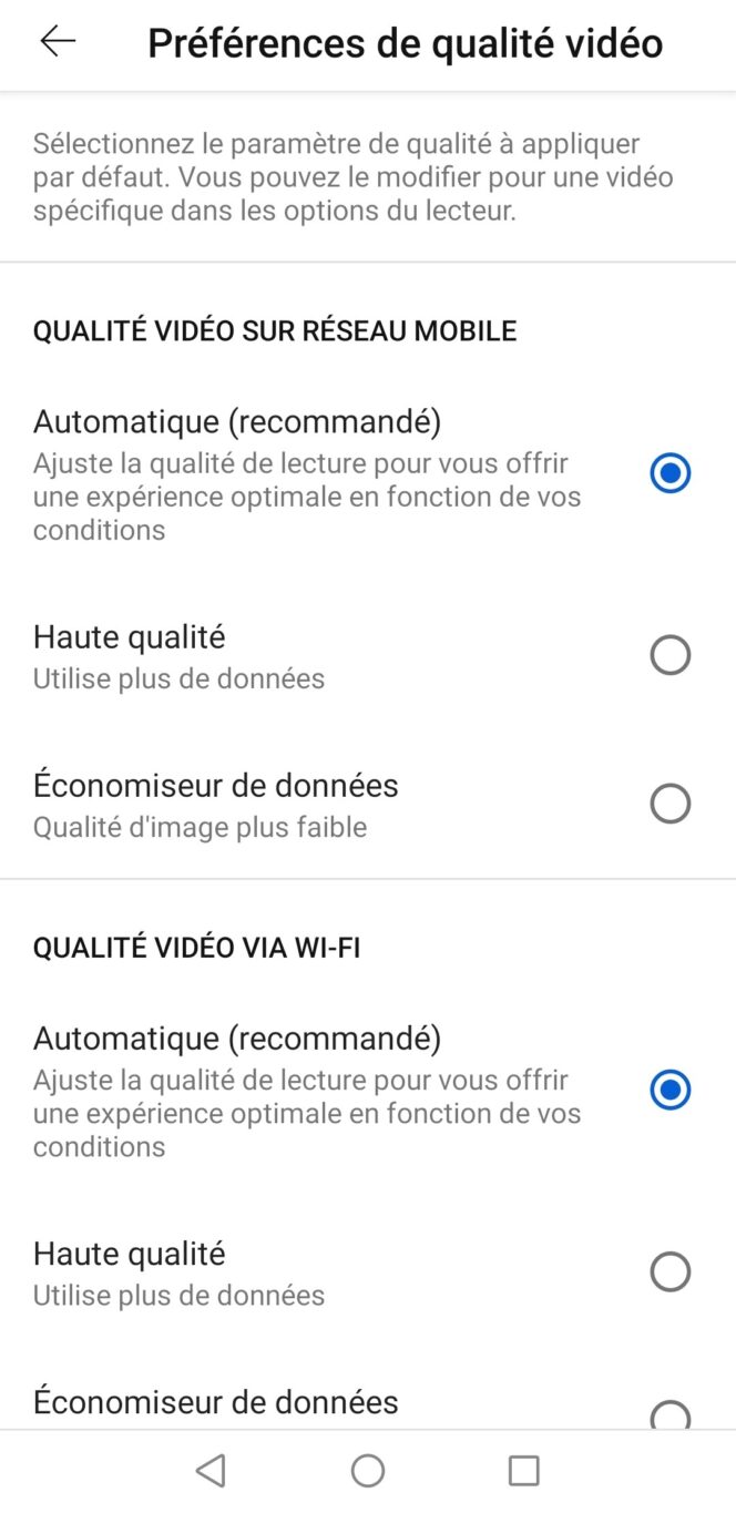 Comment régler la qualité des vidéos par défaut sur YouTube