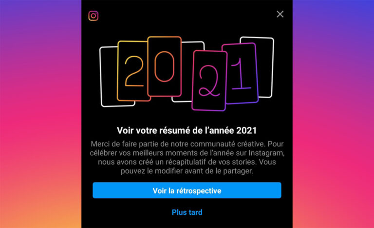 Rétrospective Instagram : créez le résumé de votre année 2021