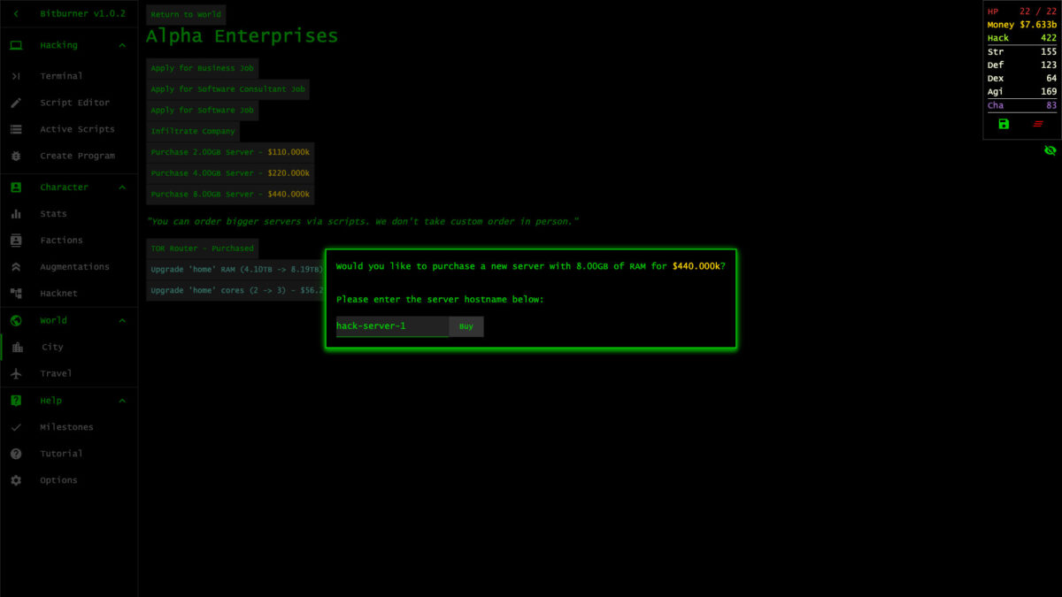Bitburner Un Jeu Gratuit Pour Apprendre à Coder En Javascript