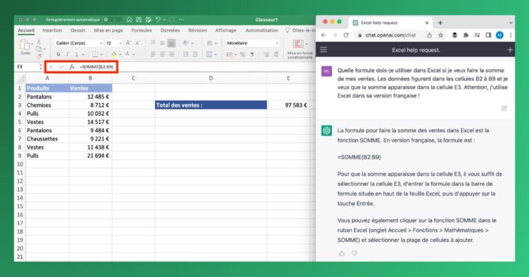 Comment utiliser ChatGPT pour Excel : exemples et conseils à suivre Comment utiliser ChatGPT pour Excel : exemples et conseils à suivre