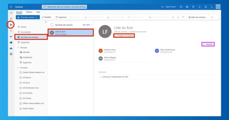 Outlook : comment créer une liste de diffusion pour envoyer des emails groupés