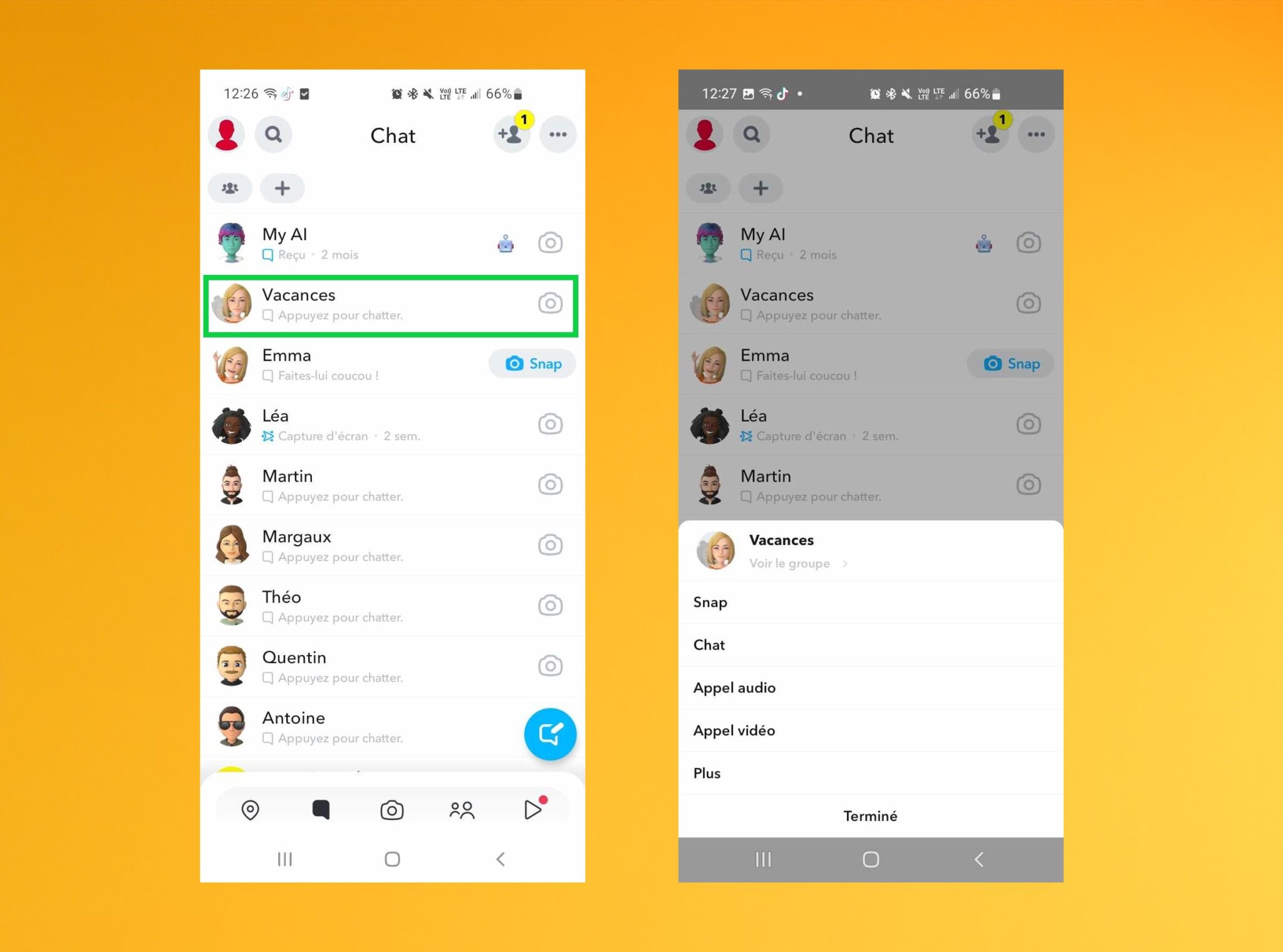 Comment créer un groupe sur Snapchat
