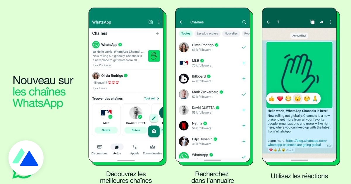 Les chaînes WhatsApp arrivent en France : comment ça marche