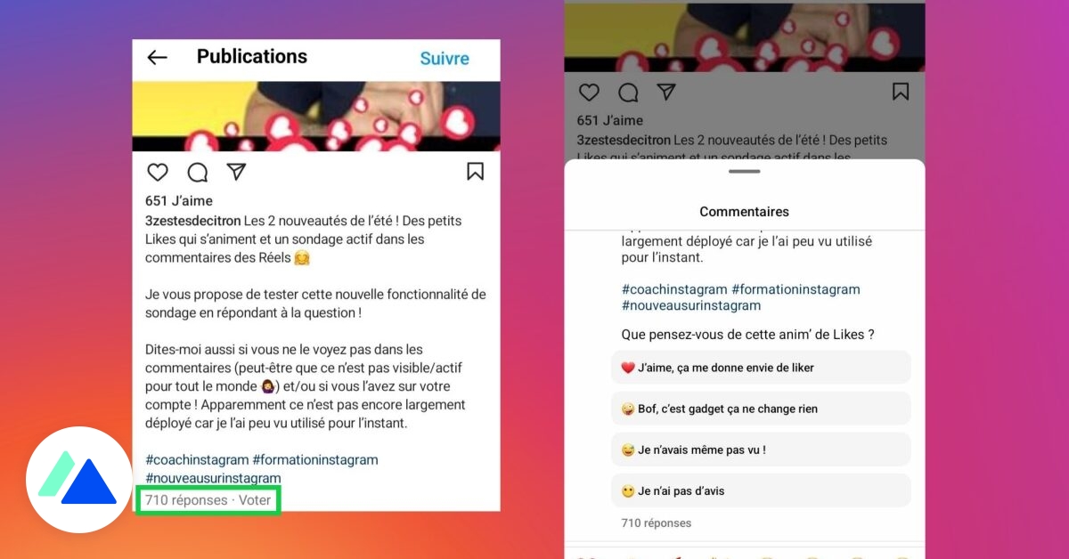 Instagram teste les sondages dans les commentaires