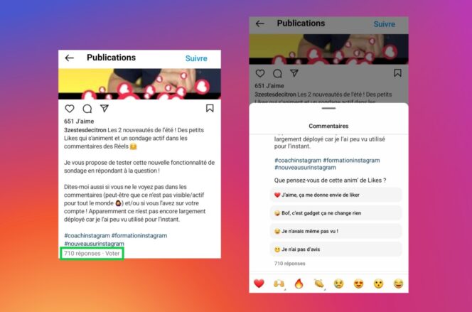 Instagram teste les sondages dans les commentaires