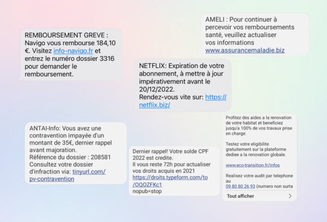 Arnaques par SMS : 5 exemples de messages frauduleux