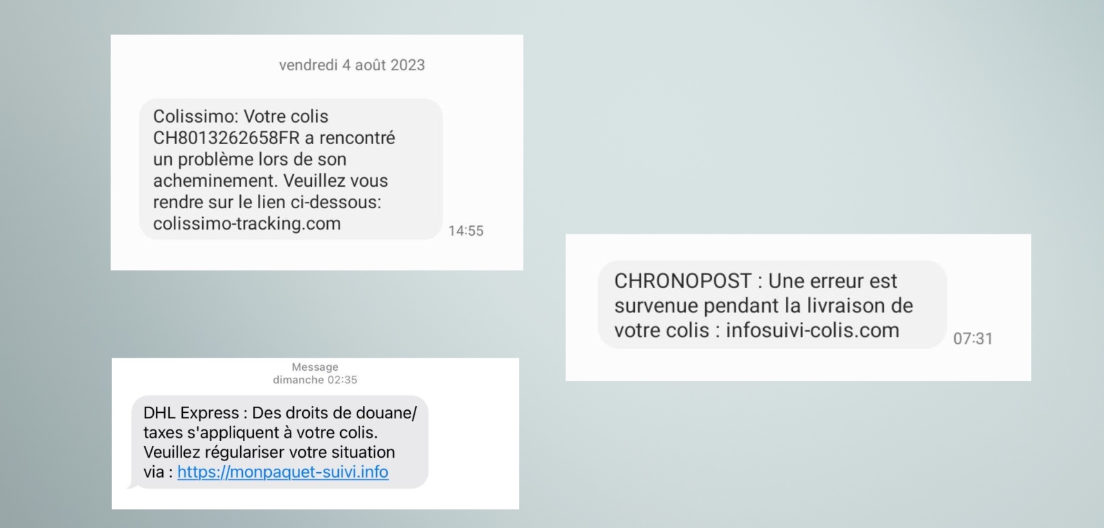 Arnaques par SMS : 5 exemples de messages frauduleux Arnaques par SMS : 5 exemples de messages frauduleux