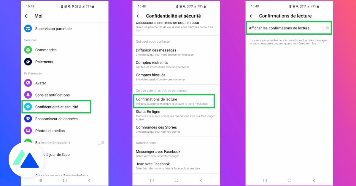 Comment enlever la mention « Vu » sur Messenger