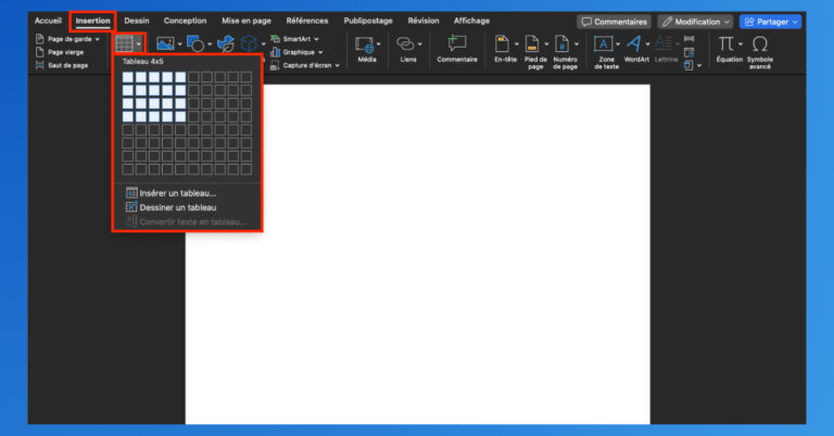 Comment faire un tableau sur Word : les étapes à suivre